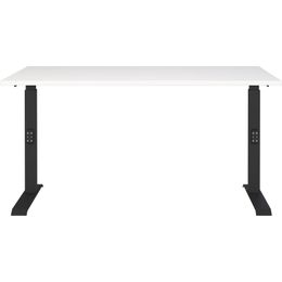 Germania Schreibtisch &raquo;Downey&laquo; h&ouml;henverstellbar von 68-91 cm, verf&uuml;gbar in verschiedenen Breiten schwarz-wei&szlig; B/H/T: 140cm x 91cm x 80cm, Gestellfarbe