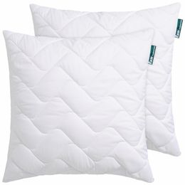 f.a.n. fan Microfaserkissen &raquo;Hollofil Active m. MF-Bezug&laquo; 2 Stk. tlg. volles Temperatur- und Feuchtigkeitsmanagement wei&szlig; Bezug: 100% Polyester B/H/L: 80cm x