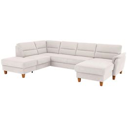 Home Affaire Wohnlandschaft &raquo;Palmera U-Form, B: 308 cm&laquo; optional Schlaffunktion & Bettkasten, Federkern beige 100% Polyester;Struktur (100% Polyester)