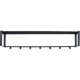 SPINDER DESIGN Garderobenleiste &raquo;REX&laquo; Wandgarderobe aus Stahl mit Hutablage und 5 bzw. 7 Haken schwarz Stahl B/H/T: 100cm x 19cm x 29cm