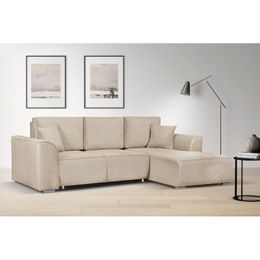 OTTO home Ecksofa &raquo;BEATRICE optionale Schlafsofa mit Bettkasten, B/T/H: 265/170/86 cm&laquo; L-Form, wahlweise auch mit Bettfunktion und Bettkasten beige 