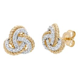 Firetti Damen Paar Ohrstecker &raquo;Schmuck Geschenk Silber 925 Ohrschmuck Ohrringe Knoten&laquo; mit Zirkonia (synth.) gold Silber 925 (Sterlingsilber)