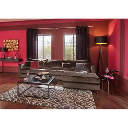 Home Affaire Ecksofa &raquo;Renesse L-Form&laquo; lose Kissen, Keder an Sitzkissen grau Samtvelours 100% Polyester;Luxus-Microfaser ALTARA NUBUCK (100% Polyester)