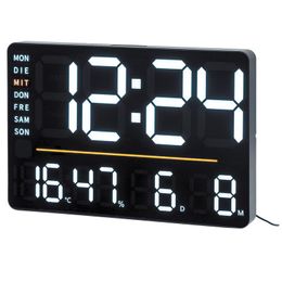 AMS Unisex AMS Tischuhr Quarzuhr, Wohnzimmer, Esszimmer, automatischer Kalender schwarz Einheitsgr&ouml;&szlig;e