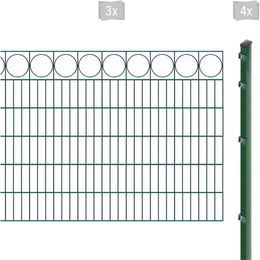 Arvotec Doppelstabmattenzaun &raquo;EXCLUSIVE 120 zum Einbetonieren "Ring" mit Zierleiste&laquo; Zaunh&ouml;he 120 cm, Zaunl&auml;nge 2 - 60 m gr&uuml;n Kunststoff, Stahl H/L: 120cm x 