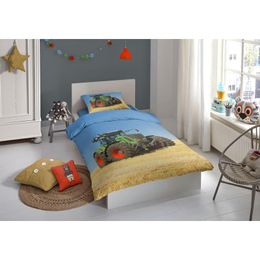 Good Morning Kinderbettw&auml;sche &raquo;Tractor&laquo; 2 Stk. Baumwolle, 135x200, Rei&szlig;verschluss, Wendeoptik, Kind, Junge, Traktor bunt Renforc&eacute;, Obermaterial: 100% 