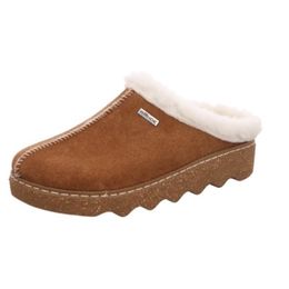 Rohde Damen Pantoffel &raquo;Foggia-D&laquo; Hausschuh, Clog mit herausnehmbarer Innensohle aus Lammwolle braun 40