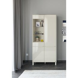 set one by Musterring Standvitrine &raquo;Reno&laquo; 1 Stk. tlg. Mit Vierkantfu&szlig; in diversen Farben, 197 cm H&ouml;he & Farbauswahl beige Glas, Holzwerkstoff 