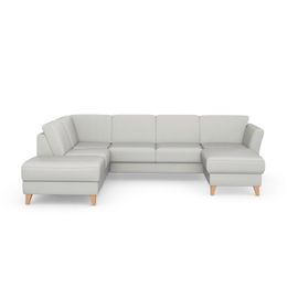 Sit & More sit&more Wohnlandschaft &raquo;Visby U-Form&laquo; wahlweise mit Schlaffunktion und Stauraum, frei im Raum stellbar grau B/H/T: 303cm x 87cm x 213cm, Soft clean, 