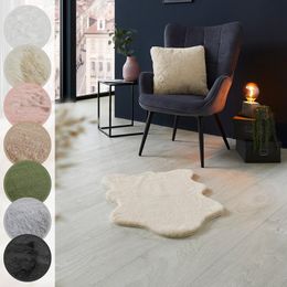 LUXOR living Fellteppich &raquo;Novara&laquo; fellf&ouml;rmig 30 mm H&ouml;he Kunstfell, weiche Kaninchenfell-Haptik, waschbar, auch als 2er Set beige Kunstfaser B : 55cm 2
