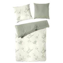 Primera Bettw&auml;sche &raquo;Halbleinen-Bettw&auml;sche&laquo; 2 tlg. 55% Baumwolle, 45% Leinen gr&uuml;n Halbleinen, Obermaterial: 50% Baumwolle, 50% Leinen B/L: 135cm x 200cm, 1 Stk