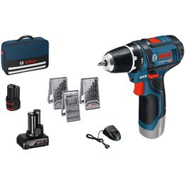 Bosch Professional Akku-Bohrschrauber &raquo;GSR 12V-15&laquo; Set, inkl. 2 Akkus, Ladeger&auml;t und Tasche blau