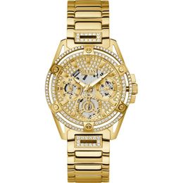 Guess Damen Multifunktionsuhr &raquo;QUEEN&laquo; Armbanduhr, Quarzuhr, Damenuhr gold Einheitsgr&ouml;&szlig;e