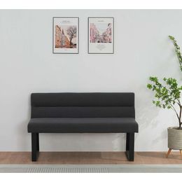 OTTO home Essbank &raquo;Ivanna&laquo; schwarze Metallbeine, pflegeleichtem Webstoff Bezug, Breite 140 cm grau 100% Polyester B/H/T: 140cm x 82cm x 62cm, Webstoff