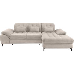 Home Affaire OTTO home Ecksofa &raquo;Lazio modern und bequem, schmale Armlehnen, tolle Detailverarbeitung&laquo; zwei verschiedene Fu&szlig;farben w&auml;hlbar beige 93% Polyester, 7% 