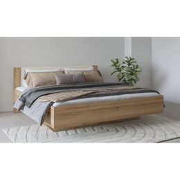Home Affaire Bettgestell &raquo;Bitry, Breite 160 bzw. 180 cm, moderner Bettrahmen&laquo; Doppelbett in zwei Gr&ouml;ssen beige Liegefl&auml;che L&auml;nge B: 200cm x 180cm, 