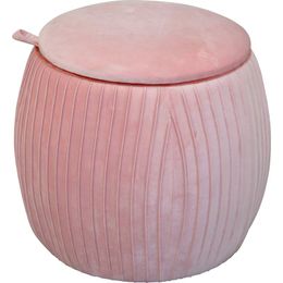 Home Affaire Stauraumhocker 1 Stk. tlg. rosa Samtbezug 100% Polyester B/H/T: 49cm x 46cm x 49cm, Samt