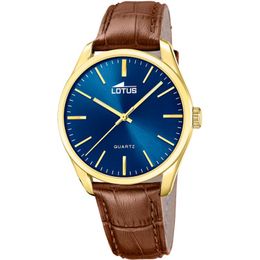 Lotus Herren Quarzuhr &raquo;Minimalist for him&laquo; Armbanduhr, Herrenuhr, Lederarmband, analog Einheitsgr&ouml;&szlig;e