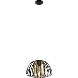 Eglo H&auml;ngeleuchte &raquo;ENCINITOS&laquo; E27 1 Stk. H&auml;ngeleuchte in schwarz und gold aus Stahl - exkl. E27 - 40W gold &Oslash; 37,5 H: 110cm, 1 Stk.