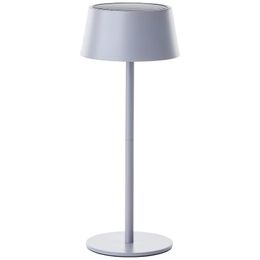 Brilliant LED Au&szlig;en-Tischleuchte &raquo;Picco&laquo; 1 Stk. Warmwei&szlig; LED Au&szlig;entischlampe Leuchte mit Solar in grau matt per USB ladbar grau 1, &Oslash; 12cm H: 30cm, 1 Stk.