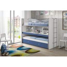 Vipack Hochbett &raquo;Bonny, mit 3 Schlafgelegenheiten, super praktisch im Kinderzimmer&laquo; B/H/T ca. 222x161x102cm, Dekor Oberfl&auml;che, in verschieden Farben, mit 