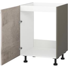 KOCHSTATION Sp&uuml;lenunterschrank &raquo;KS-Trea SP60&laquo; Breite 60 cm, H&ouml;he 75 cm grau anthrazit, B/H/T: 60cm x 75cm x 56cm, T&uuml;ren: 1 Stk. T&uuml;ranschlag links