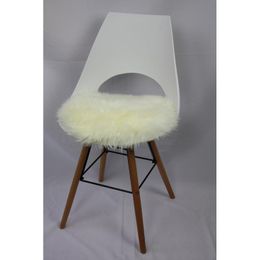 Heitmann Felle Stuhlkissen &raquo;Lamm, Sitzauflage rund&laquo; &Oslash; 45 cm, echtes Lammfell, waschbar, auch als 2er oder 4er Set wei&szlig; Lammfell B/L: 45cm x 45cm, 1 Stk.