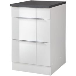 KOCHSTATION Unterschrank &raquo;KS-Brindisi&laquo; 50 cm breit, inklusive 2 gro&szlig;er Ausz&uuml;ge wei&szlig; Holzwerkstoff, MDF B/H/T: 50cm x 85cm x 60cm, Schubladen: 1 Stk.