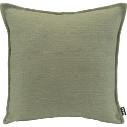 HOCK Dekokissen &raquo;Mali&laquo; einfarbig, Kissenh&uuml;lle mit F&uuml;llung, 1 St&uuml;ck gr&uuml;n Polyester B/L: 45cm x 45cm, 1 Stk.