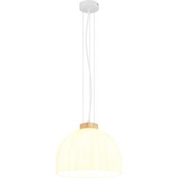 Globo LIGHTING H&auml;ngeleuchte &raquo;SWANSON&laquo; E27 1 Stk. H&auml;ngeleuchte mit Glas amber, warmes Licht, stilvoll elegant wei&szlig; 1, &Oslash; 30cm H: 120cm, 1 Stk.