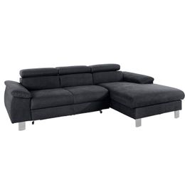 COTTA Ecksofa &raquo;Komaris L-Form, B: 244 cm&laquo; mit Kopfteilverstellung, optional Schlaffunktion, Bettkasten & Licht Microfaser PRIMABELLE (100% Polyester);