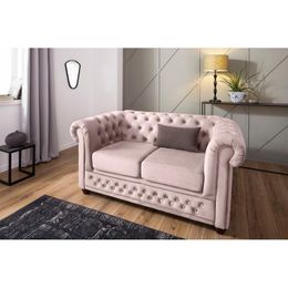 Home Affaire Chesterfield-Sofa &raquo;New Castle&laquo; mit hochwertiger Knopfheftung in Chesterfield-Design, B/T/H: 148/86/72 rosa B/H/T: 148cm x 72cm x 86cm, 