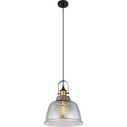 Globo LIGHTING H&auml;ngeleuchte &raquo;DOROTHEA&laquo; E27 1 Stk. H&auml;ngelampe/Pendelleuchte/Messing/Glas/Wohnzimmer/Esszimmer transparent 1 Stk.