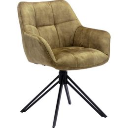 Home Affaire Drehstuhl &raquo;Soller&laquo; (Set) 2 Stk.Luxus-Microfaser Bezug, 180 &deg; drehbar, Metallgestell gr&uuml;n B/H/T: 63cm x 82cm x 60cm, 2 Stk., Luxus-