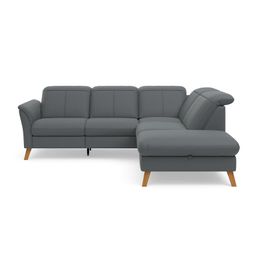Sit & More sit&more Ecksofa &raquo;Romero L-Form&laquo; wahlweise mit oder ohne TV-Funktion, Schlaffunktion, Bettkasten grau 100% Polyester B/H/T: 250cm x 91cm x 220cm, 