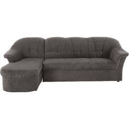 DOMO collection Ecksofa &raquo;Pegnitz, elegante R&uuml;ckensteppung, komfortabel, Breite 238cm, L-Form&laquo; wahlweise mit Bettfunktion grau 95% Polyester, 5% Nylon 