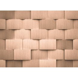 Livingwalls living walls Fototapete &raquo;Designwalls Alu Pattern 2&laquo; glatt Vlies, Wand, Schr&auml;ge, Decke beige Vlies B/L: 3,5m x 2,55m