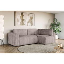 OTTO home Ecksofa &raquo;Zacharia wahlweise Schlafsofa mit Bettkasten, B/T/H 250/166/86 cm&laquo; L-Form mit Wellenunterfederung, Ottomane rechts oder links 