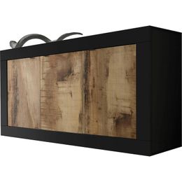 Home Affaire Sideboard &raquo;Basic Breite 160 cm, Kommode 3 T&uuml;ren, Anrichte,&laquo; Metallgriff, moderne Rahmenoptik, viel Stauraum, Farbauswahl schwarz B/H/T: 
