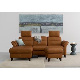 Sit & More sit&more Ecksofa &raquo;Mellum L-Form&laquo; Federkern, optional Schlaffunktion, Bettkasten & Armteilfunktion braun 100% Polyester B/H/T: 250cm x 87cm x 163cm, 