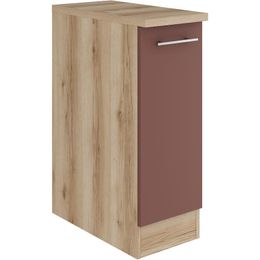 Optifit Apothekerschrank &raquo;Bella&laquo; Breite/H&ouml;he 30/84,8 cm, Anbau-und Unterbau m&ouml;glich rot Holzwerkstoff wildeiche, B/H/T: 30cm x 84,8cm x 60cm, 