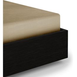 Spannbettlaken &raquo;Elementi&laquo; Laken aus 100% Baumwolle, hochwertiges Mako-Satin, Betttuch ab 90x200 beige Mako-Satin, Obermaterial: 100% Baumwolle B/L: 