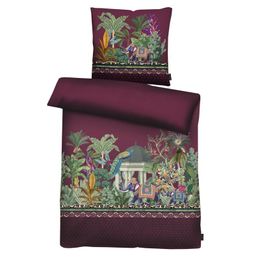Apelt Bettw&auml;sche &raquo;Karma&laquo; 2 Stk. Elefantenfamilie bunt Satin (Bio-Baumwolle), Obermaterial: 100% Baumwolle B/L: 135cm, 1 Stk., 1 Stk., Satin (Bio-