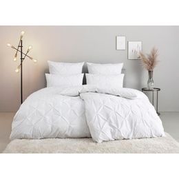 OTTO home Bettw&auml;sche &raquo;Elliant in Gr. 135x200 oder 155x220 cm&laquo; 2 Bettw&auml;sche aus Baumwolle, elegante Bettw&auml;sche mit Hochtief-Struktur beige Renforc&eacute;, 