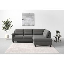 Sit & More sit&more Ecksofa &raquo;Far&ouml; L-Form&laquo; inklusive Federkern, wahlweise mit Schlaffunktion und Bettkasten grau B/H/T: 251cm x 90cm x 187cm, Luxus-Microfaser 