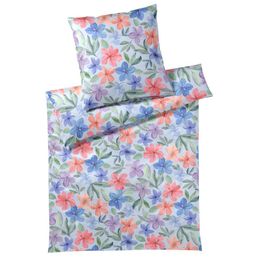 Elegante Bettw&auml;sche &raquo;Bravo&laquo; 2 Stk. angenehmes Hautgef&uuml;hl blau Satin, Obermaterial: 50% Baumwolle, 50% Viskose B/L: 155cm x 220cm, 1 Stk., 1 Stk., Satin, B/L: 