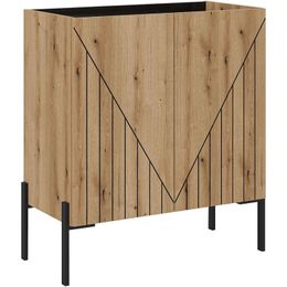 Home Affaire Kommode &raquo;SNETT, H&ouml;he: 91cm, mit Metall-Stabf&uuml;&szlig;en, 2 T&uuml;ren, 2 Einlegeb&ouml;den&laquo; Anrichte, Sideboard, Schrank, Board, Highboard braun B/H/T: 
