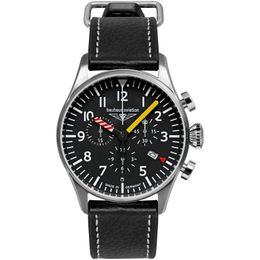 BAUHAUS Herren BAUHAUS Chronograph &raquo;Instrument&laquo; Quarzuhr, Armbanduhr, Herrenuhr, Made in Germany, analog, Tag schwarz Einheitsgr&ouml;&szlig;e