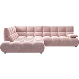 Home Affaire Ecksofa &raquo;Cozy Bubble, mit klappbarer Armlehne, Breite 289 cm&laquo; mit eleganter Steppung, Rundumbezug & weicher Polsterung rosa 100% 