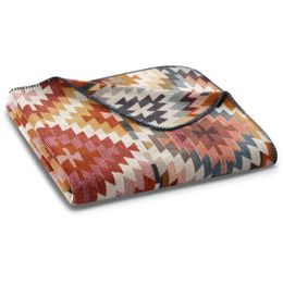 Biederlack Wohndecke &raquo;Nomad&laquo; mit geketteltem Zierstich, Kuscheldecke orange Baumwolle, Polyacryl, Polyester B/L: 150cm x 200cm
